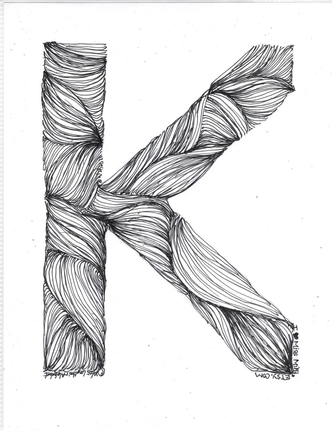 The LONG HAIR ALPHABET - Etsy