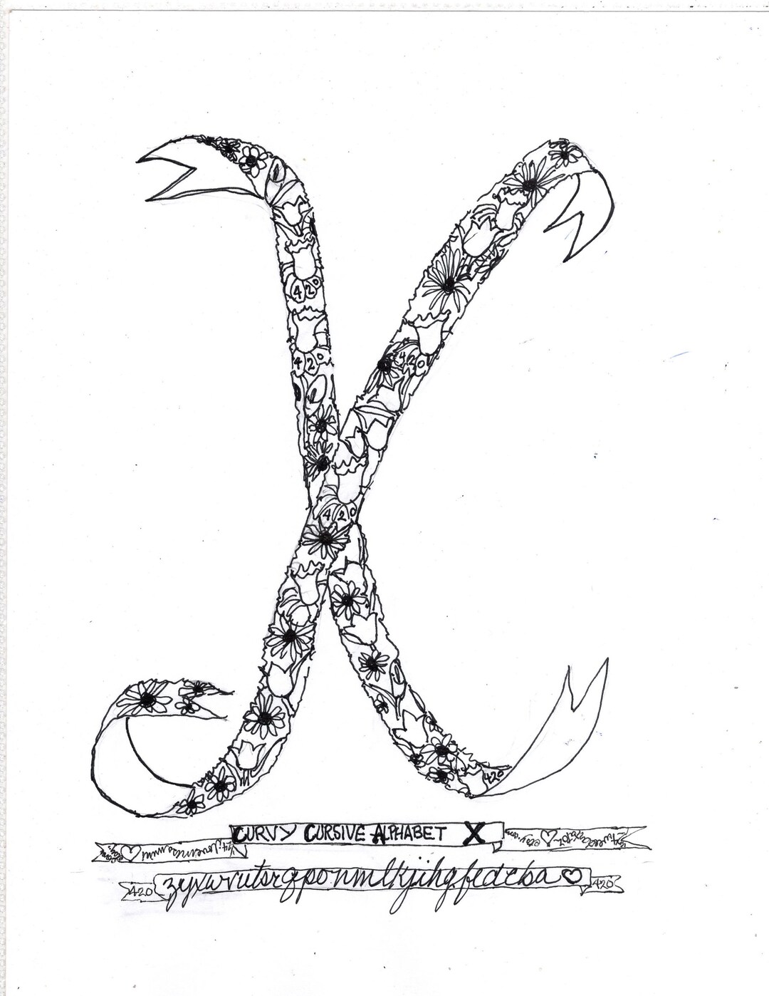 Curvy Cursive---x - Etsy