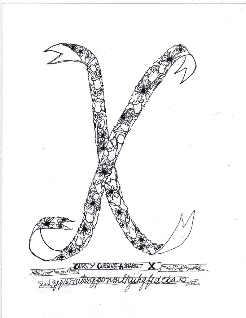 Curvy Cursive---x - Etsy