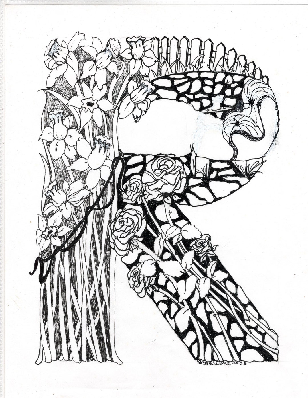 FLORAL & FUNKY LETTER---R - Etsy