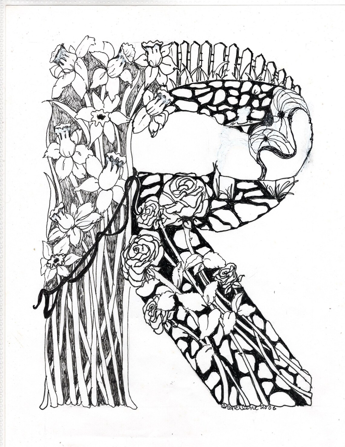 FLORAL & FUNKY LETTER---R - Etsy