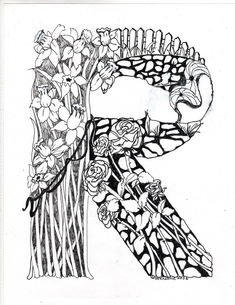 FLORAL & FUNKY LETTER---R - Etsy