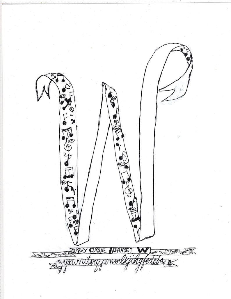 Curvy Cursive---w - Etsy