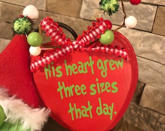 Grinch Heart Ornament - Etsy