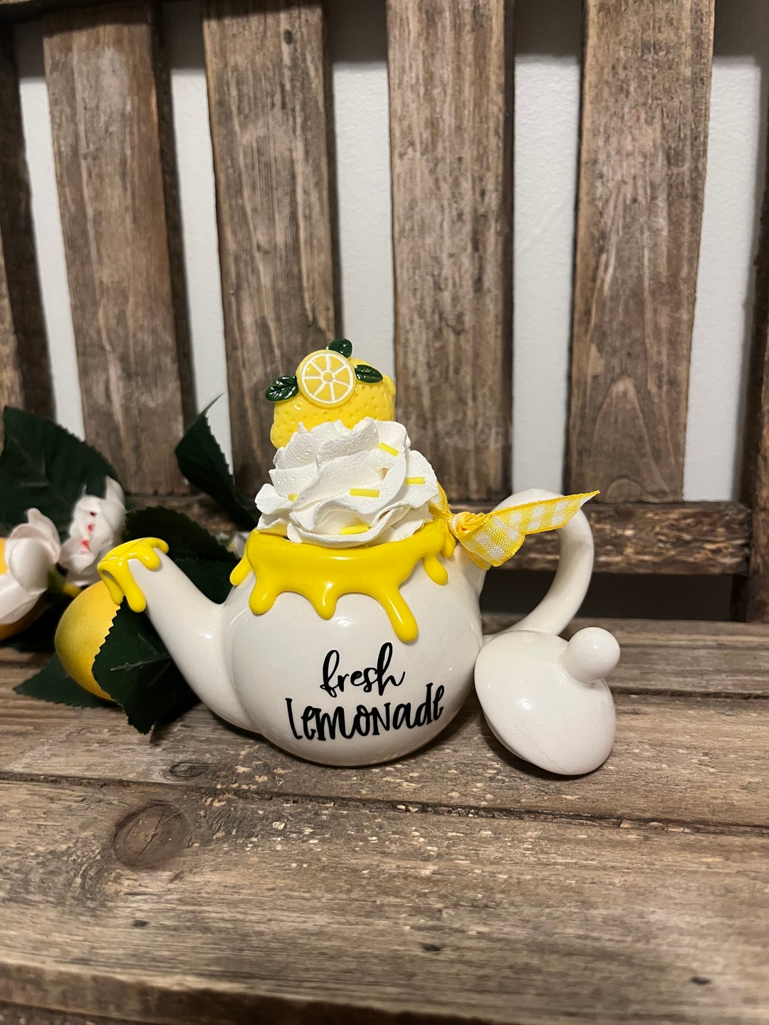 Mini Teapot, Teapot Decor, Lemon, Lemon Decor, Lemon Teapot, Lemonade ...