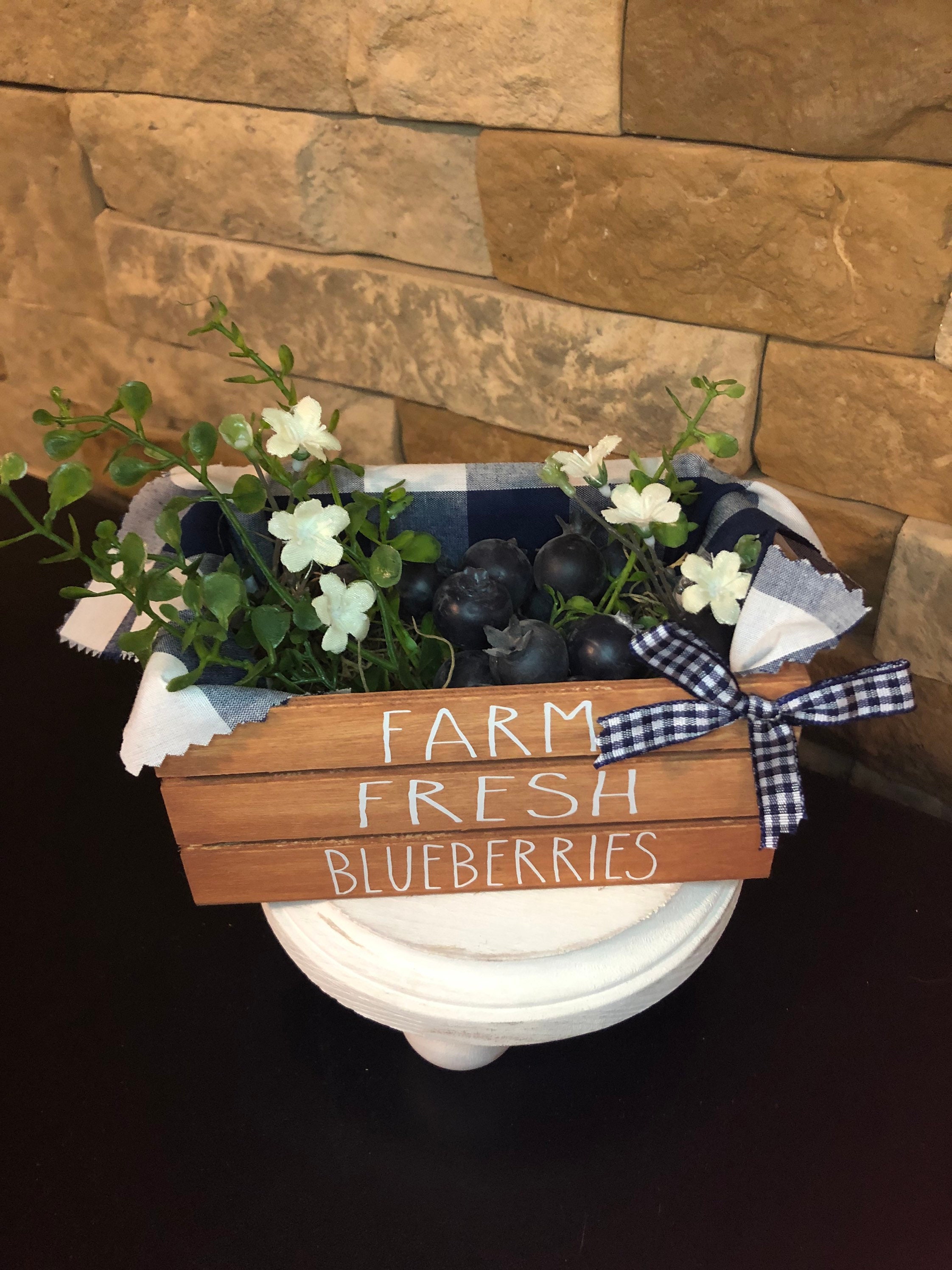 Blueberry Mini Wooden Crate Farm Fresh Blueberries Crate - Etsy