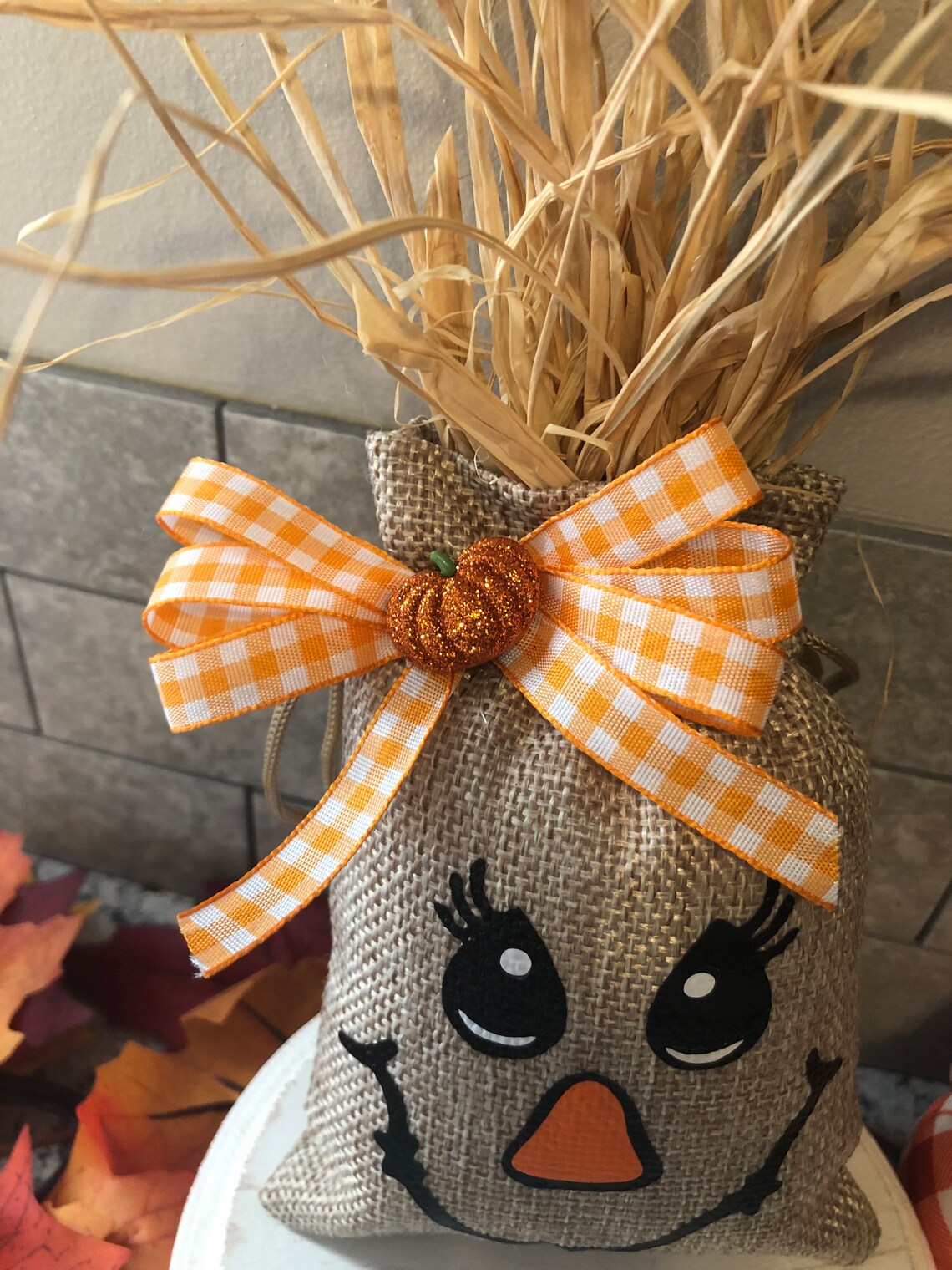 Mini Burlap Scarecrow Sack Tiered Tray Decor Fall Decor - Etsy