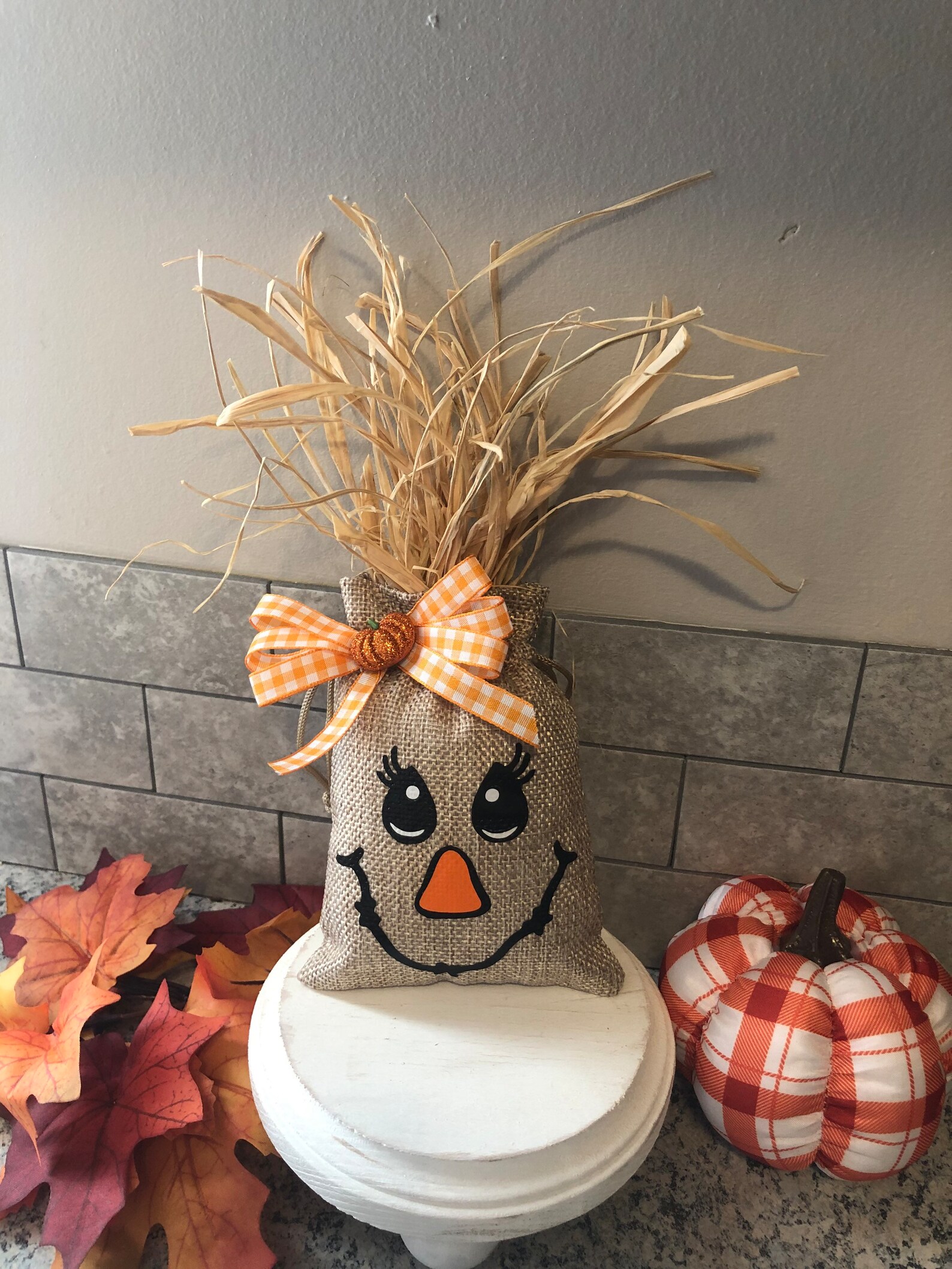 Mini Burlap Scarecrow Sack Tiered Tray Decor Fall Decor - Etsy