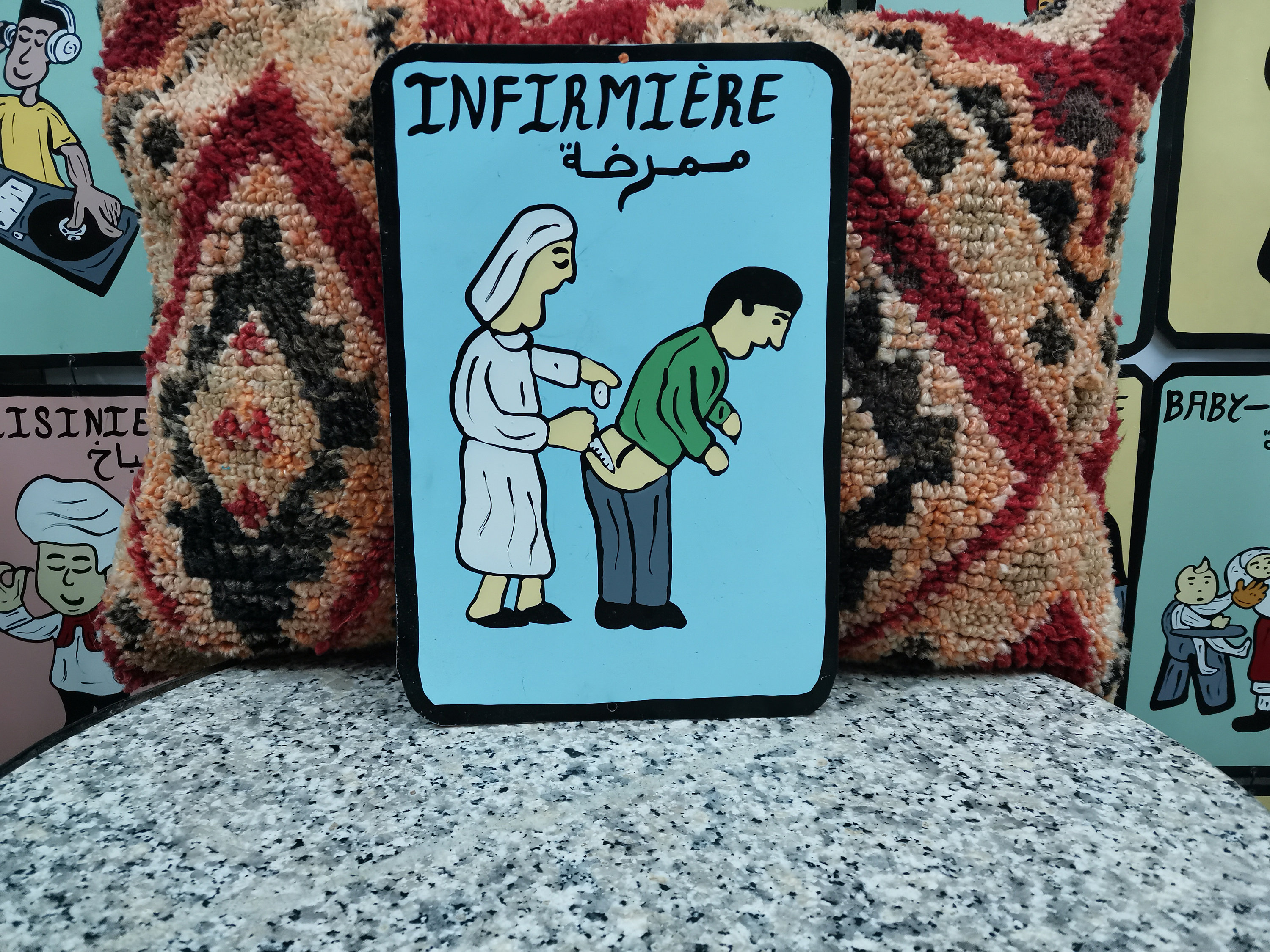 Handmade Art Moroccan Signs Infermier/nurse Wall Art Painting Gift for ...