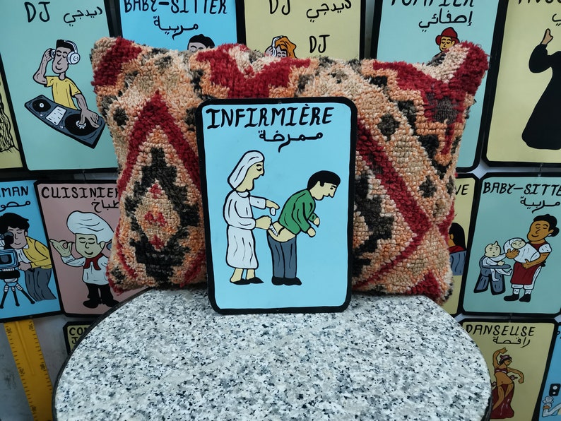 Handmade Art Moroccan Signs Infermier/nurse Wall Art Painting - Etsy