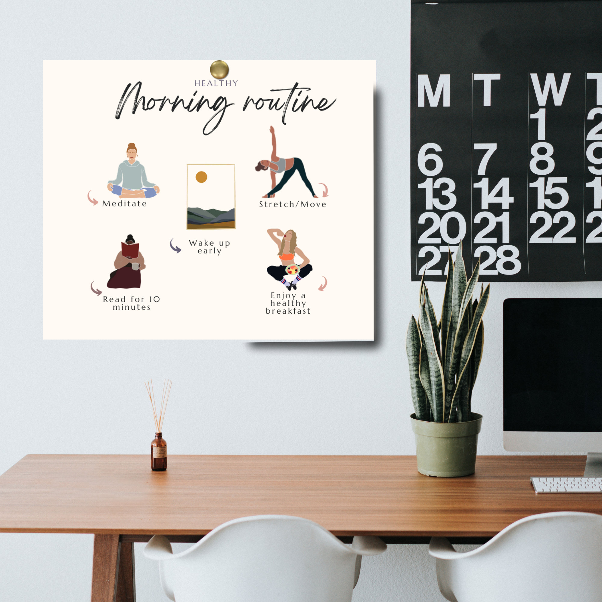 Healthy Morning Routine Printable Morning Routine Poster That Girl ...