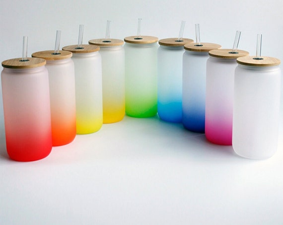 Single FROSTED Ombre Color Gradient 16oz Soda/beer Glass - Etsy