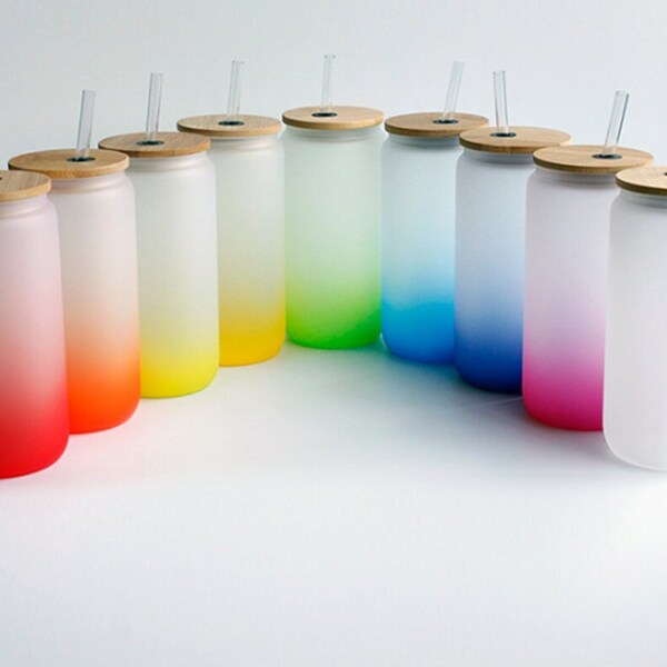 Frosted Ombre Glass Tumbler - Etsy