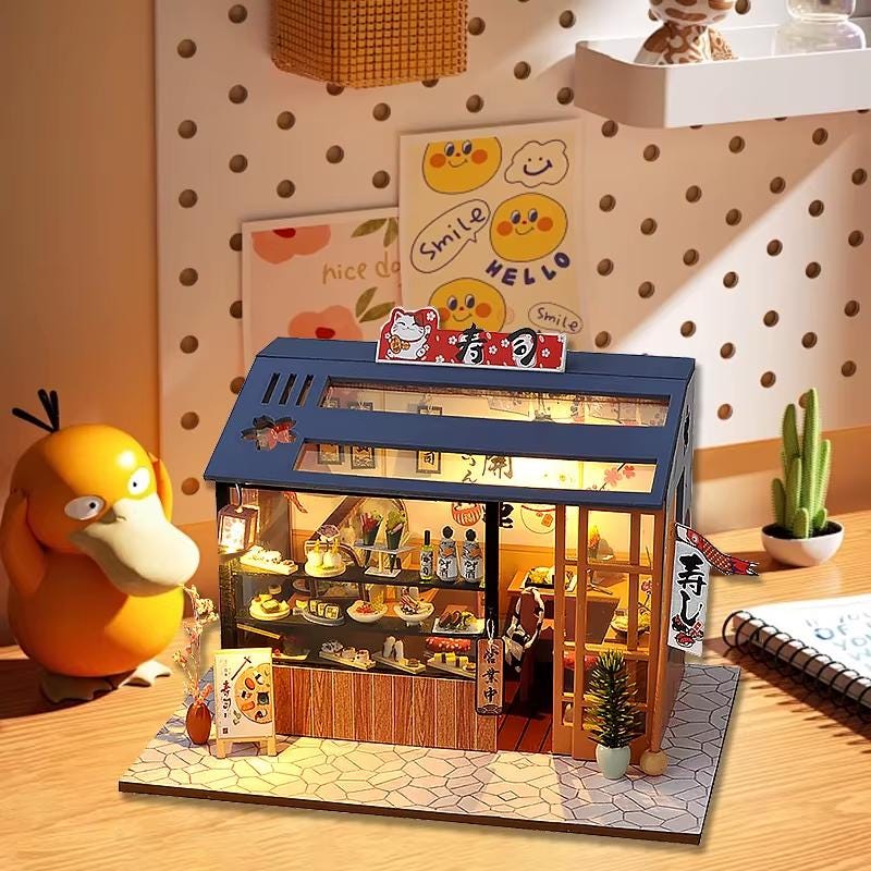 DIY Miniature Japanese Sushi Restaurant Dollhouse Kit - Etsy