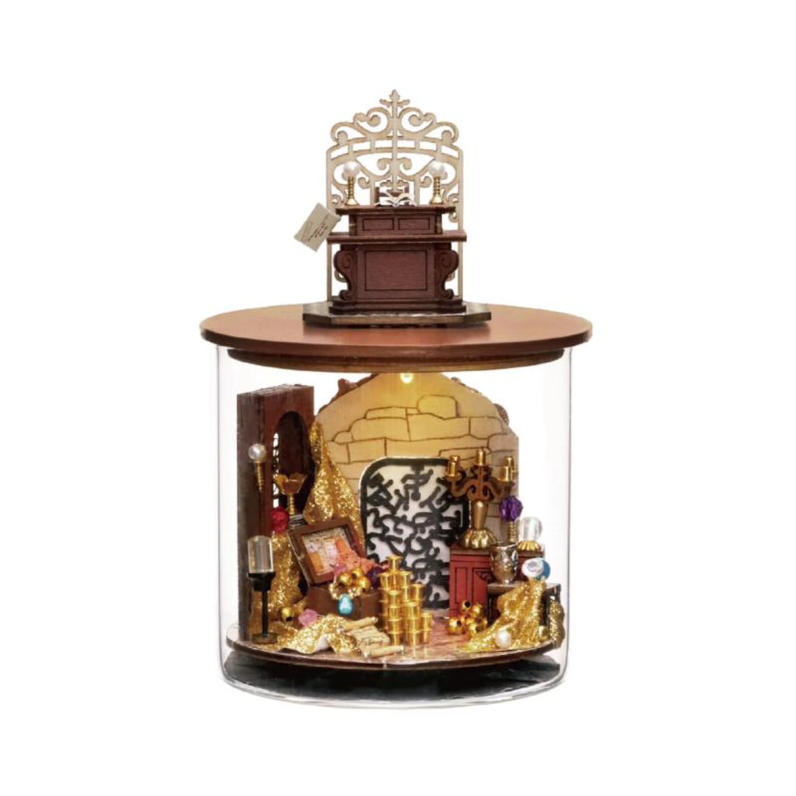 DIY LED Miniature Dollhouse Dome 3D Wooden Puzzle Magic Theme Wooden ...