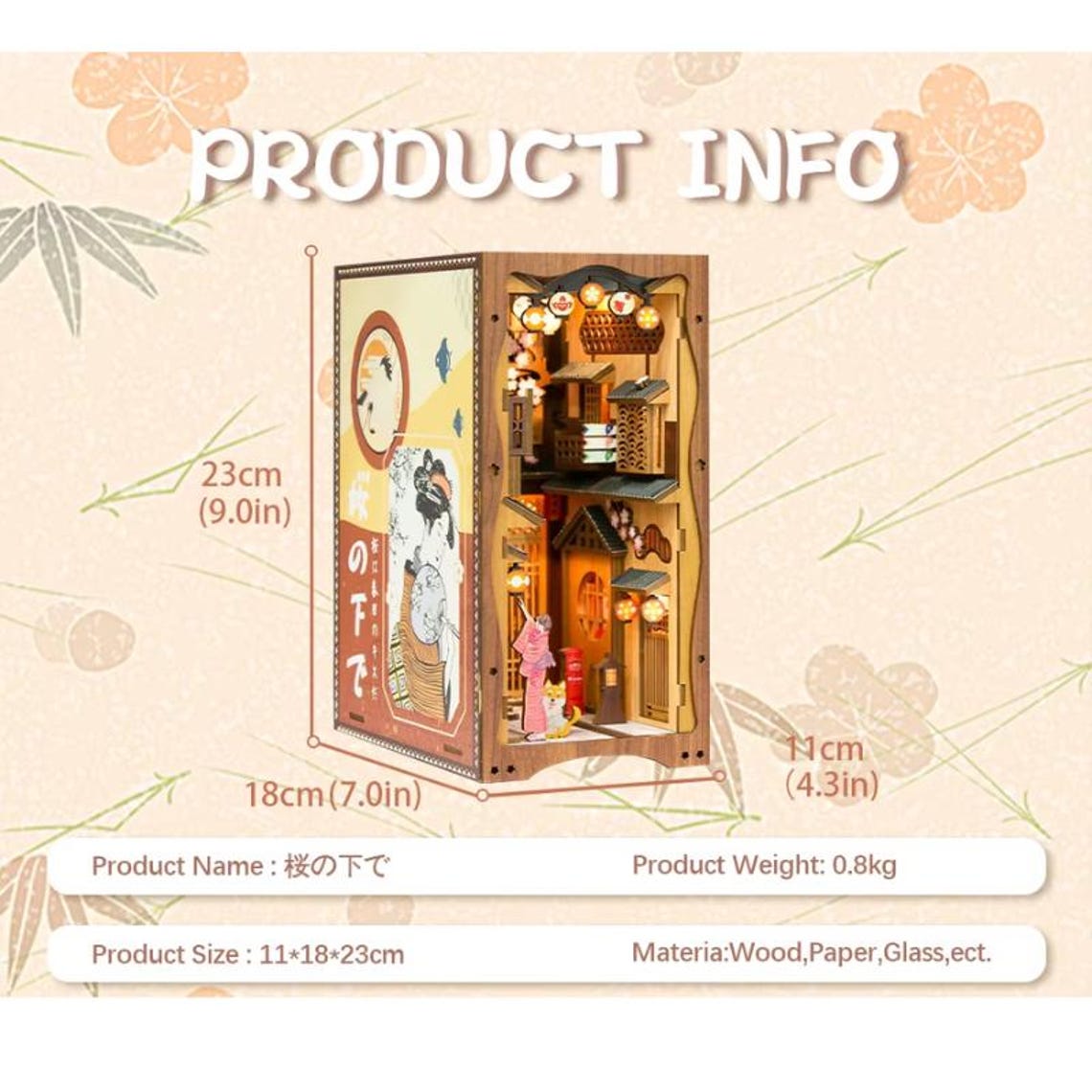DIY Japanese Sakura Book Nook Kit: Miniature Food Street Bookend - Etsy UK