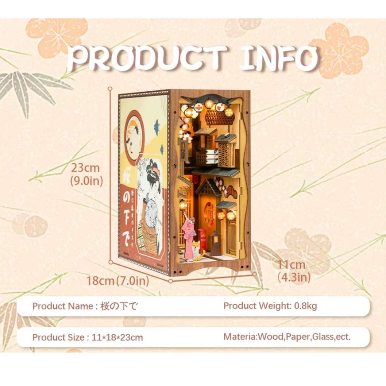 DIY Japanese Sakura Book Nook Kit: Miniature Food Street Bookend - Etsy UK