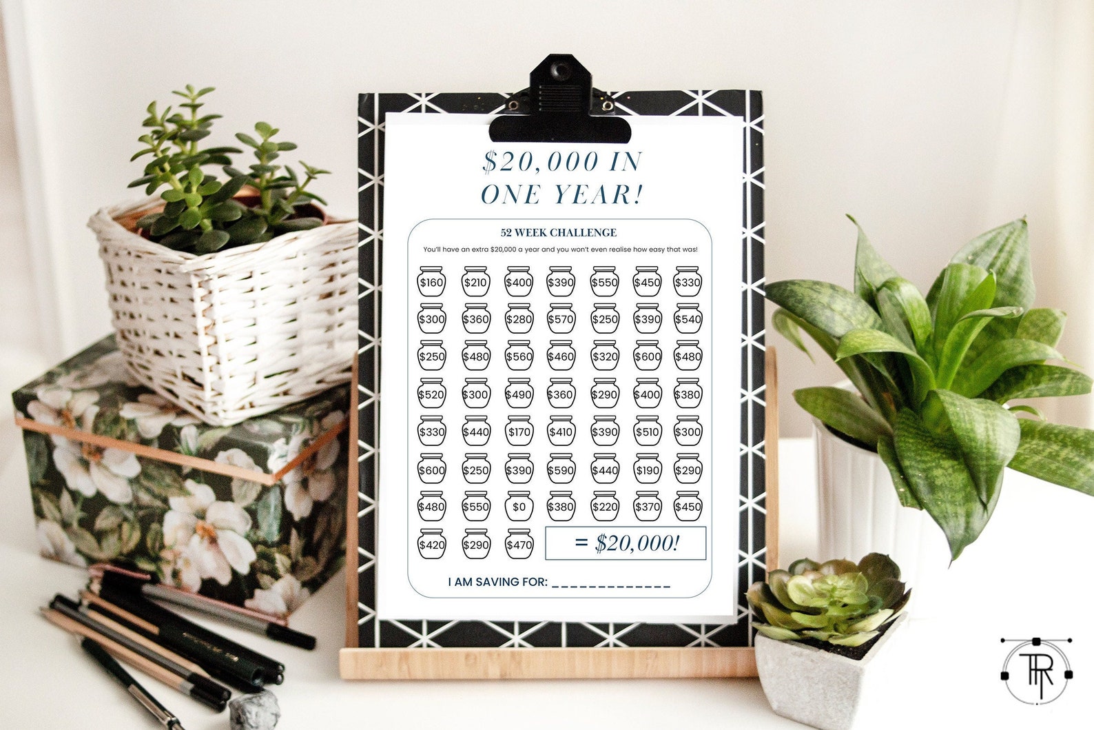 Money Challenge Save 20K in 52 Weeks printable PDF, Money Challenge ...