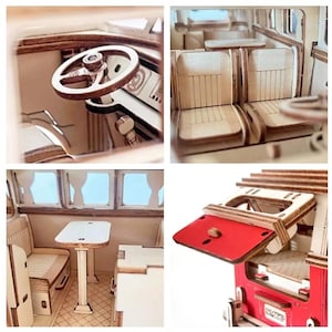 3D Wooden Puzzle Campervan: DIY Retro Bus Model Kit - Etsy