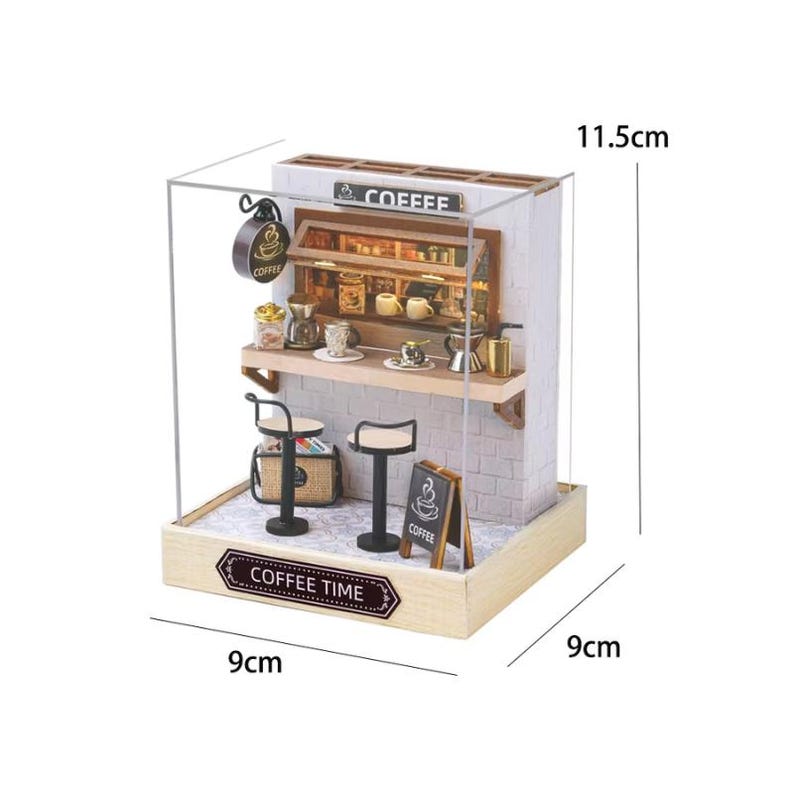 DIY Miniature Dollhouse Kit: Coffee Shop Cafe Chocolatier With LED ...