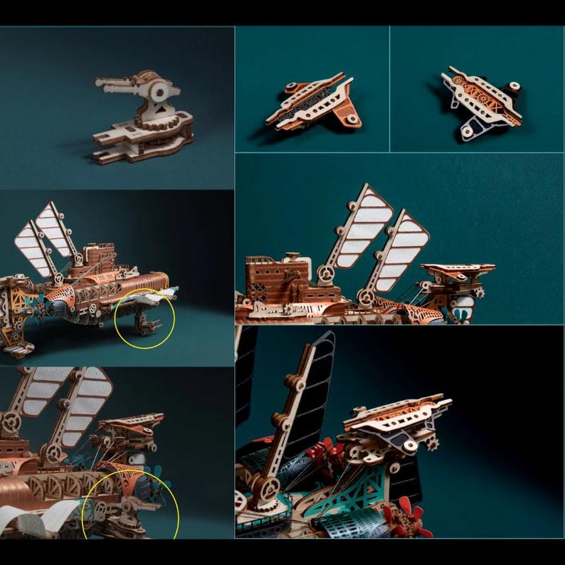 Wooden Puzzle Ship DIY 3D Mechanical Puzzle Ship Fun Gift for Adults ...