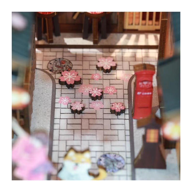 DIY Japanese Sakura Book Nook Kit: Miniature Food Street Bookend - Etsy UK