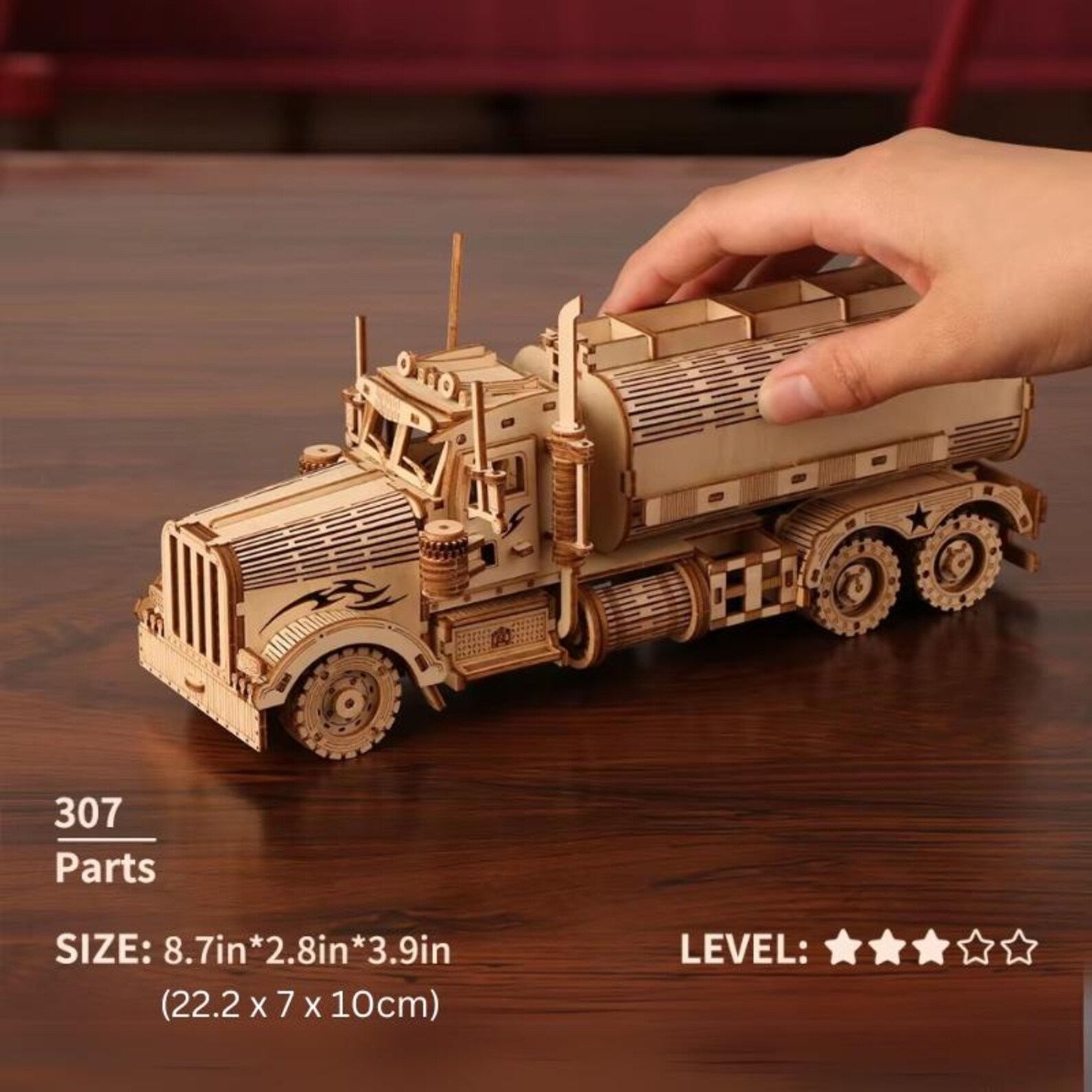 DIY 3D Wooden Puzzle Truck Mechanical Puzzle Truck Car Brain Teaser Gifts Wooden Craft Model Kit ...