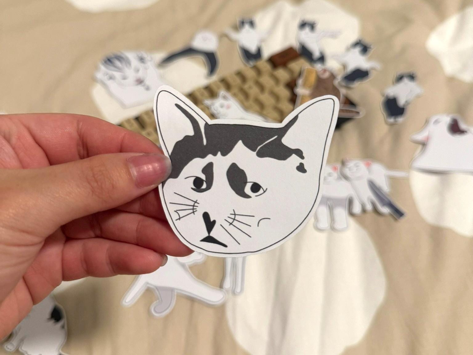 Pathetic Cat Meme Tiktok Viral Meme, Handmade Sticker, Waterproof ...