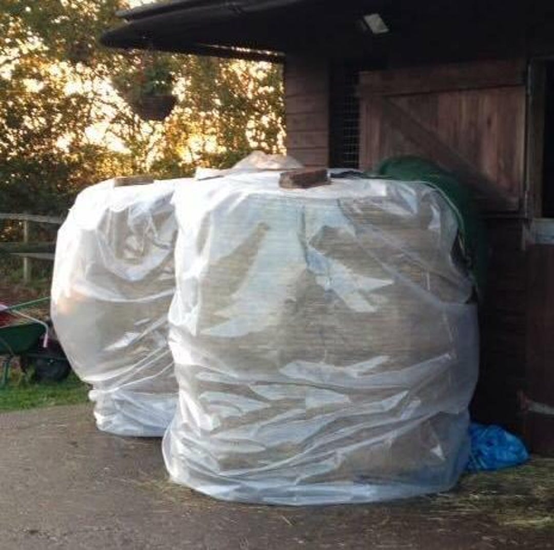 Recycled Plastic Waterproof Horse Hay Big Bale Cover Bag 4FT 5FT Extra ...