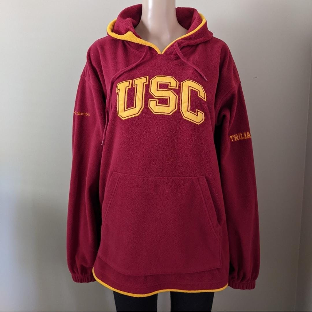Vintage USC Trojans Football Embroidered Center Swoosh Logo Red Yellow ...