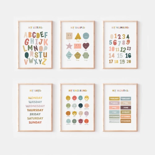 Educational Wall Art Classroom Decor Artwork Set of 6 - Etsy
