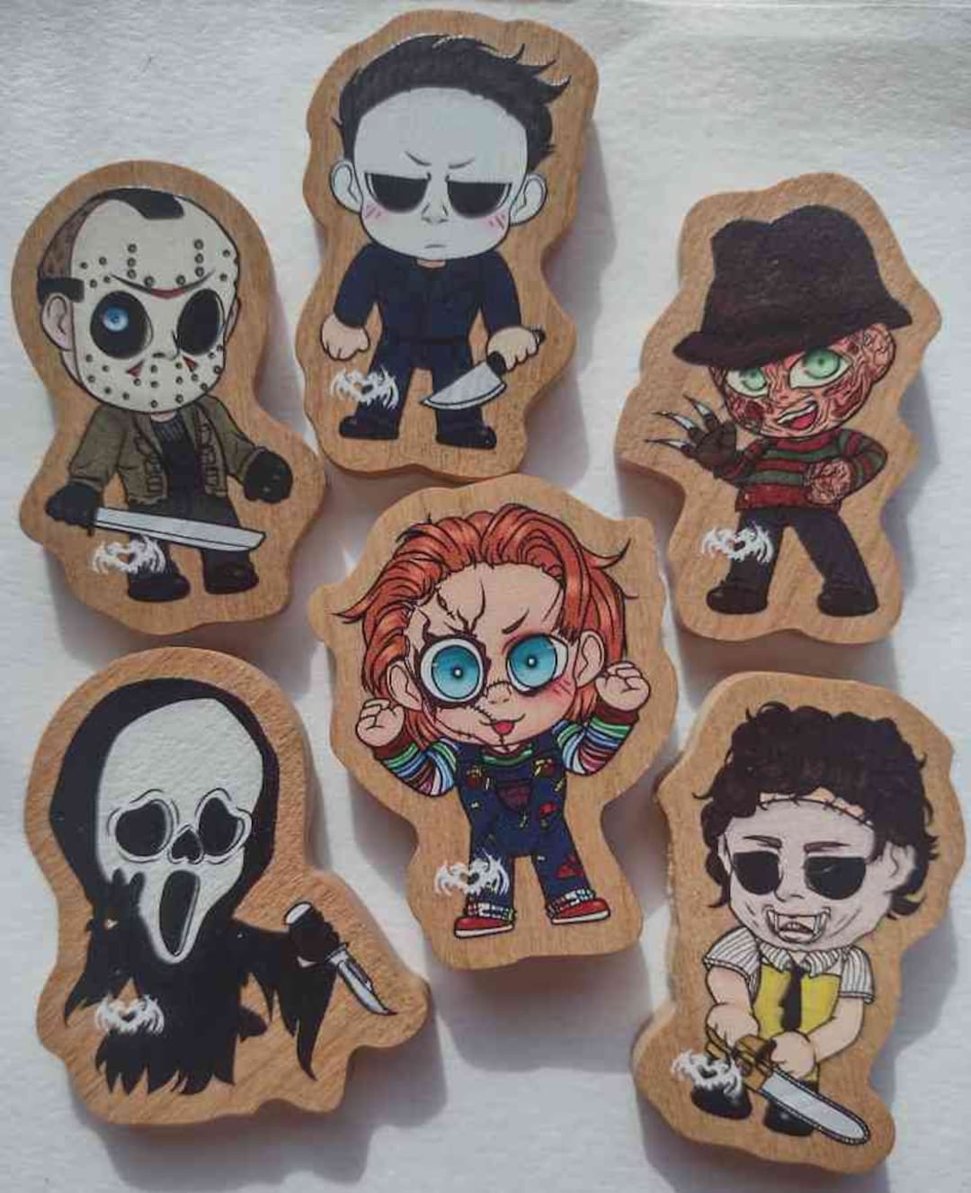CUTIE KILLERS || Chibi Slasher Wooden Pins - Etsy