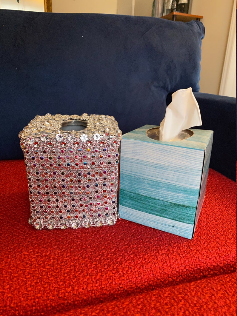 A 5.5H X 5.5W X 5.5D Handcrafted Facial Tissue Box Cover Designed With ...