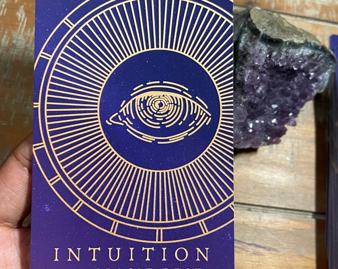 The Intuition Oracle Deck | 44-card Oracle Cards | Purple and Gold Deck ...