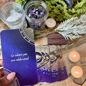 The Intuition Oracle Deck | 44-card Oracle Cards | Purple and Gold Deck ...