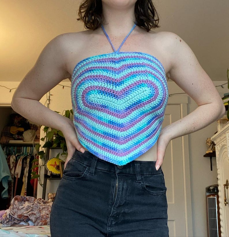 Crochet Heart Top (PREVIOUSLY WORN- DISCOUNTED) - Etsy