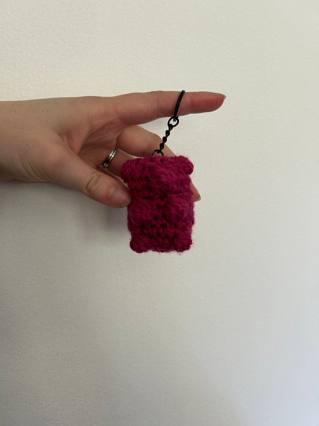 Crochet Gummy Bear Keychain - Etsy