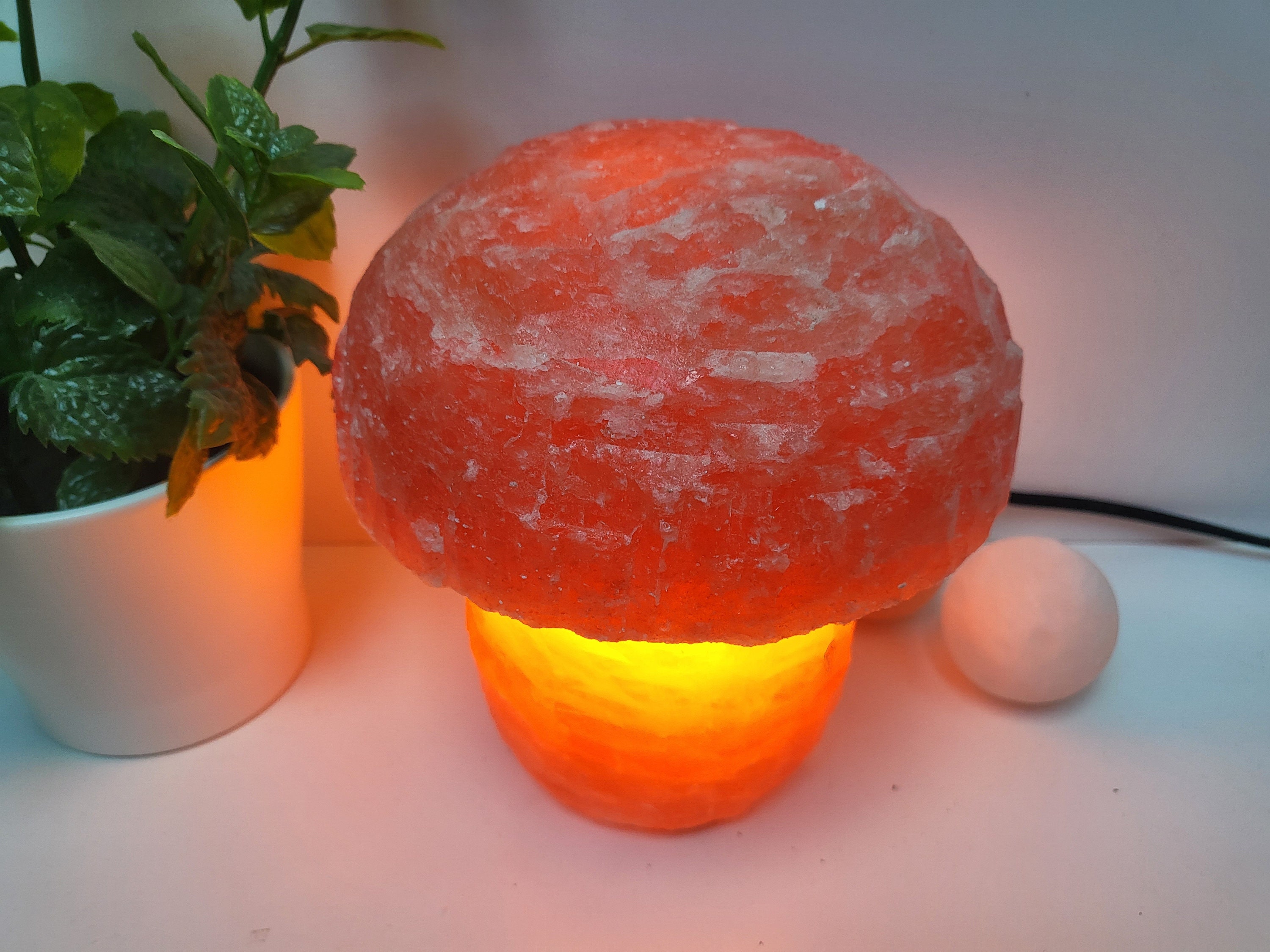 Himalayan Salt Mushroom Shape, Red Himalayan Salt Crystal, Gift for Her ...