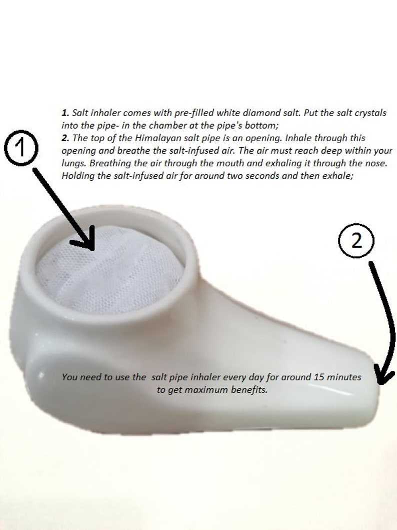 Salt Pipe Inhaler With White Diamond Salt, Salt Therapy or Haloterapy ...