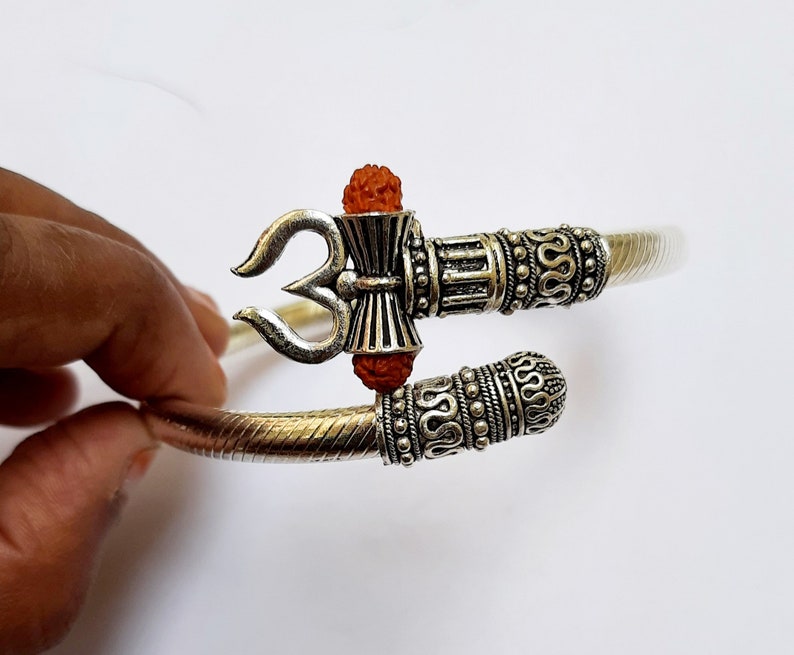 Rudraksha OM Trishul Lord Shiva Lord Mahakal Cuff Bracelet - Etsy