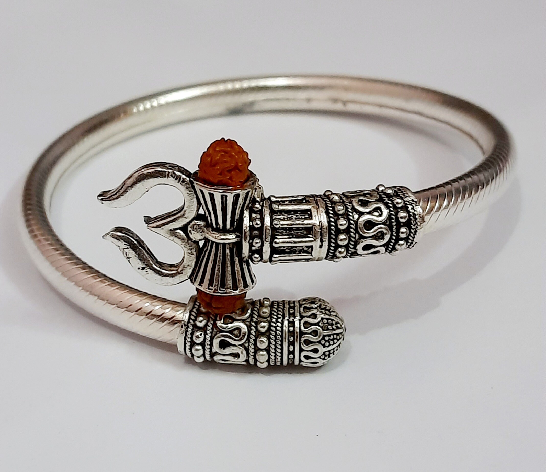 Rudraksha OM Trishul Lord Shiva Lord Mahakal Cuff Bracelet - Etsy