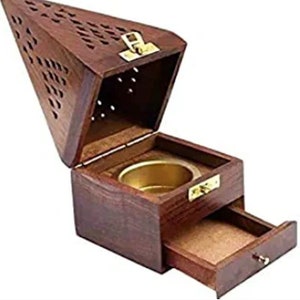 Indian Temple Shape Wooden Incense Cone Burner & Masala Incense Cones ...