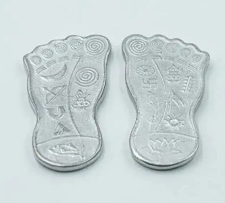 925 Silver Hindu Religious Laxmi Lakshmi Devi Charan Paduka Pair ...