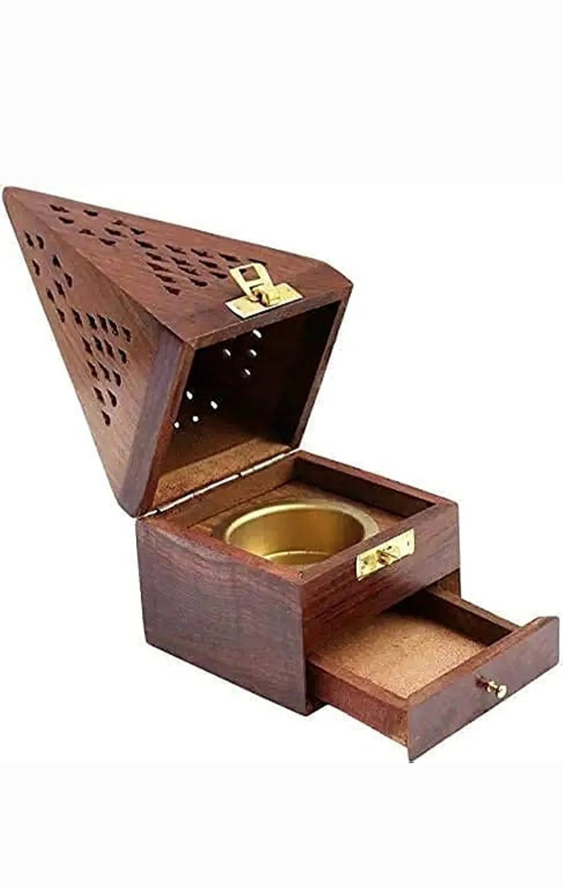 Indian Temple Shape Wooden Incense Cone Burner & Masala - Etsy