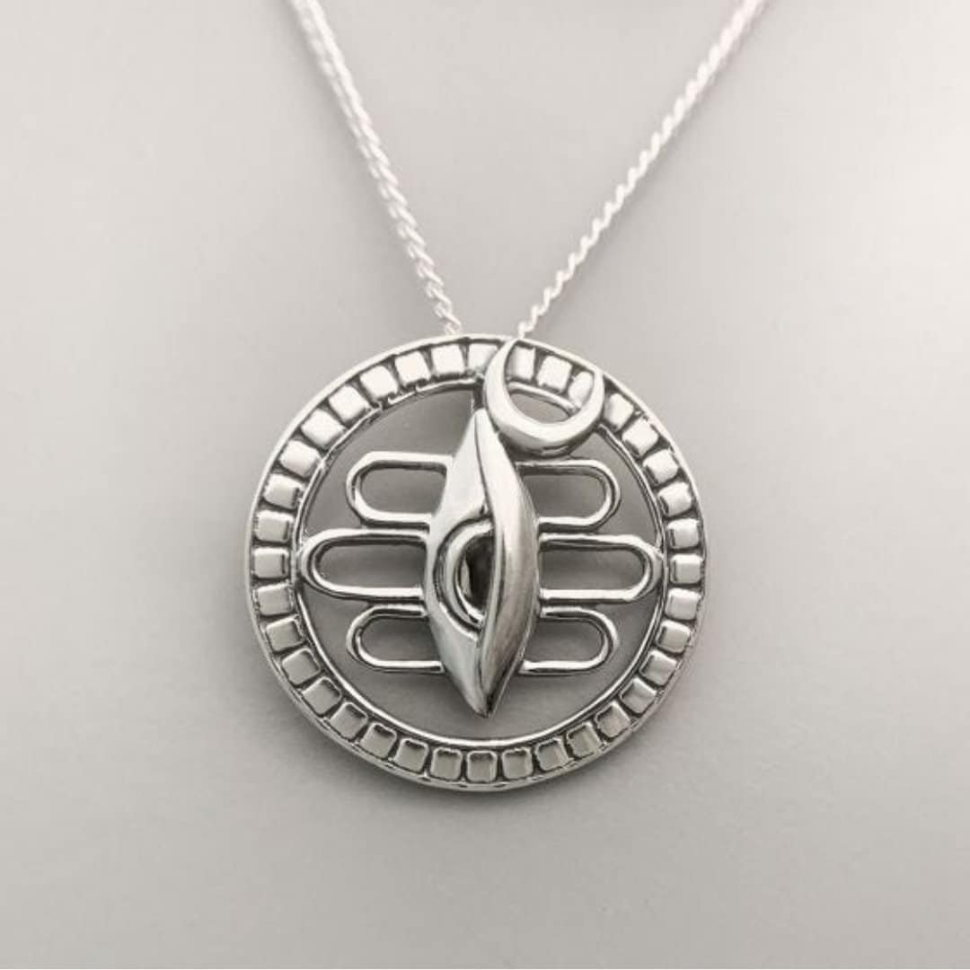 Shiva Third Eye Moon chandrama Silver Pendant Necklace, Shiva Pendant ...