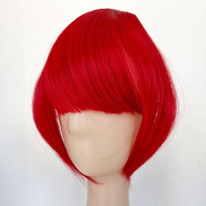 Straight Clip in Bangs Red - Etsy