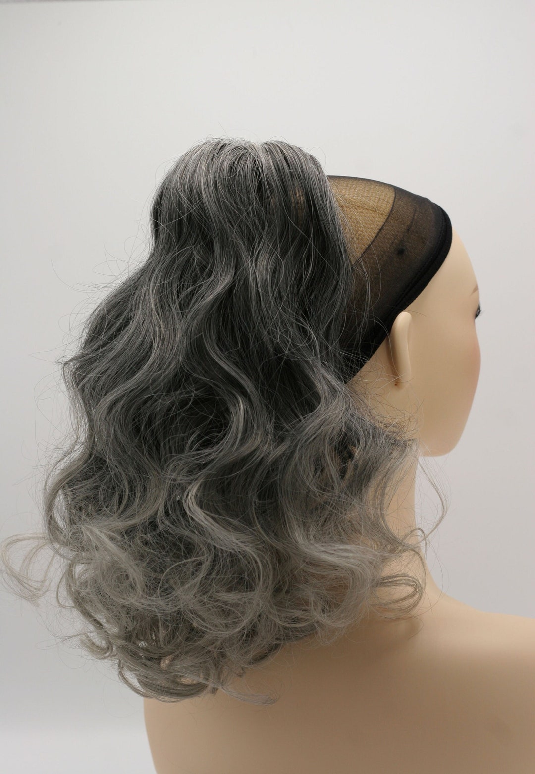 Apexhairs Dark Grey Ponytail Extension Mix Grey Hair With Claw Clip - Etsy