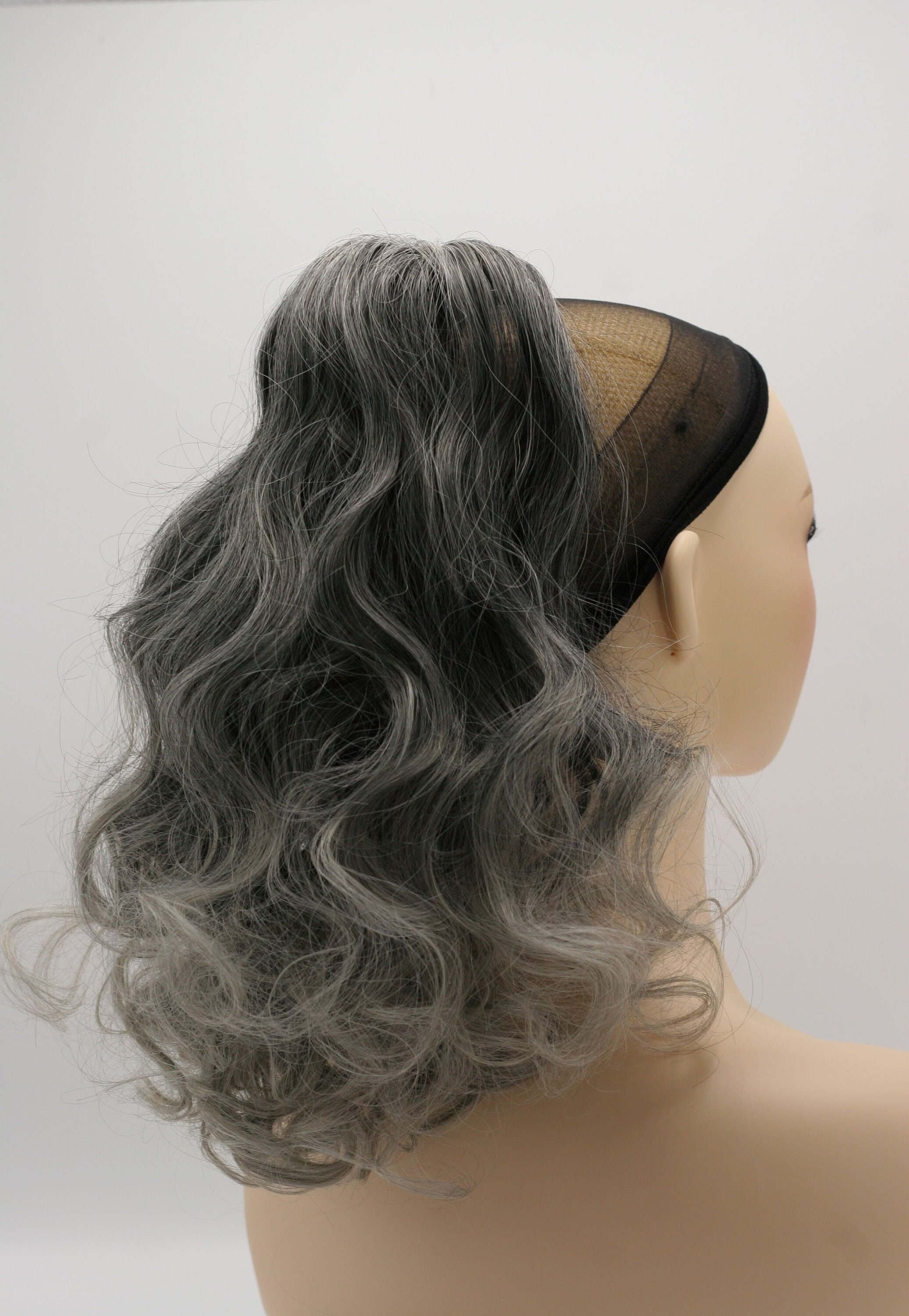 Apexhairs Dark Grey Ponytail Extension Mix Grey Hair With Claw Clip - Etsy