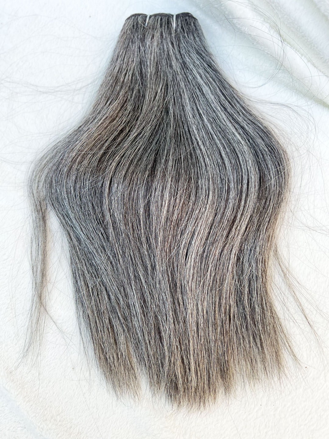 Grey Hair Extensions Weft Light Grey Human Hair Color #51 - Etsy