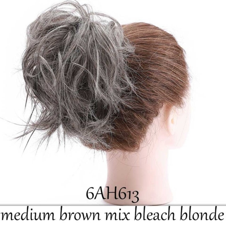 Messy Bun Scrunchie Straight Hair Messy Synthetic Hair - Etsy